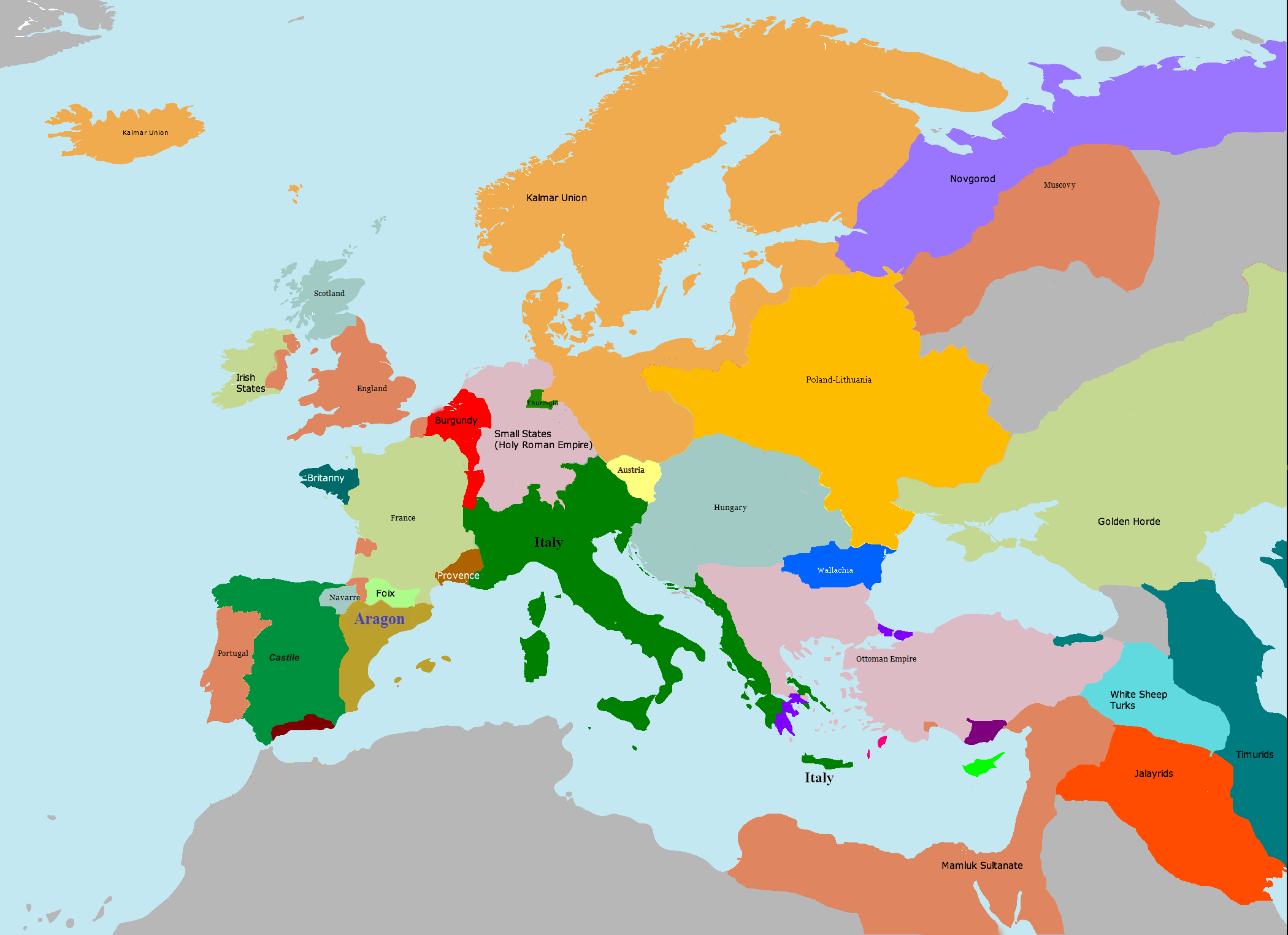 1432-1499 (Imperial Europe Map Game 2) - Alternative History